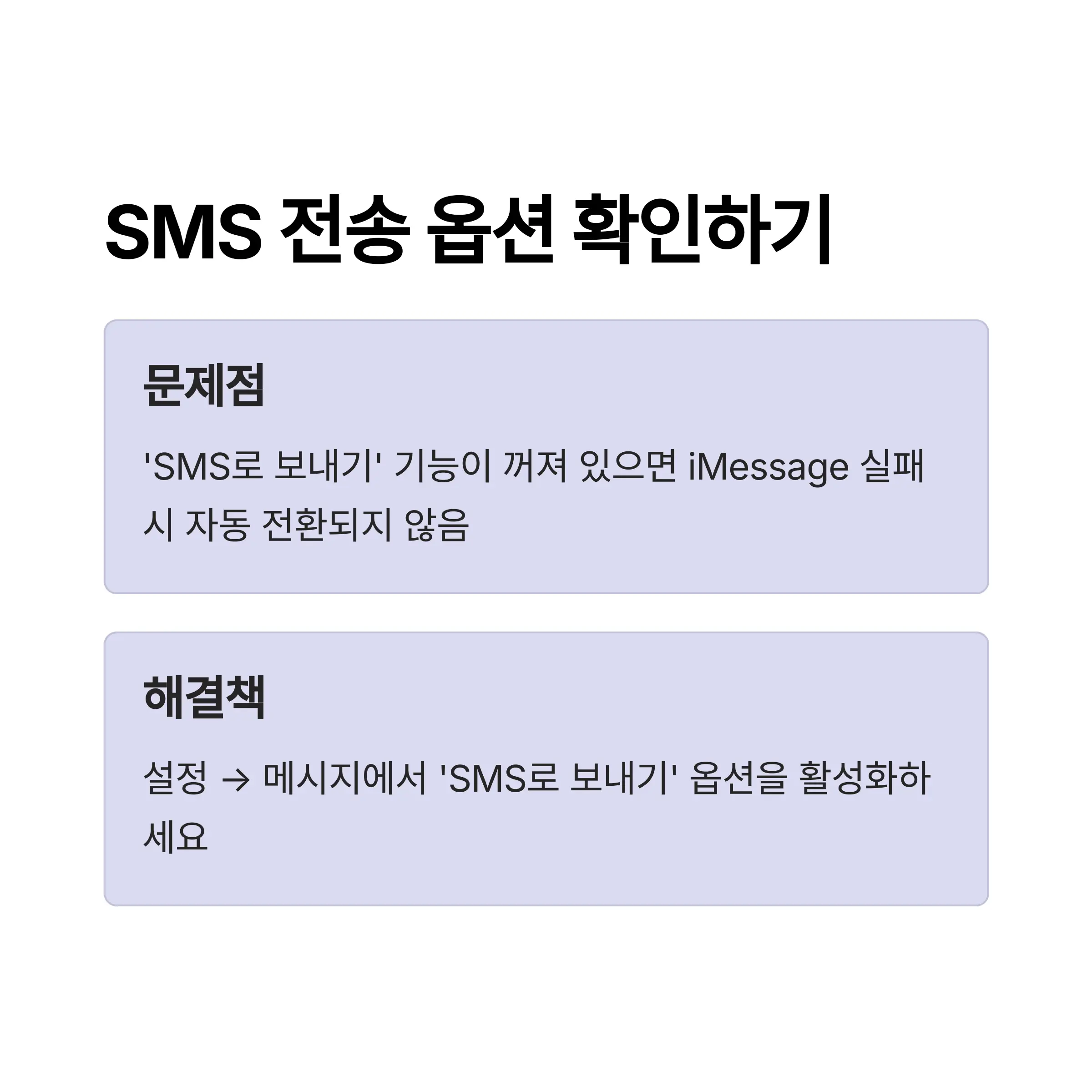 아이폰 문자 안보내짐 원인과 해결방법 총정리 iMessage·SMS 전송 실패 시 대처법 - gang-e.com